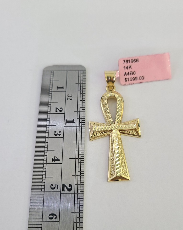 14k Ankh Cross Pendant Jesus Yellow Gold 14kt Charm REAL Religious ...