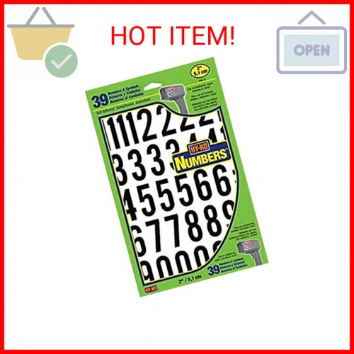Hy-Ko Products MM-7N Self Adhesive Vinyl Numbers 2" High, Black & White ...