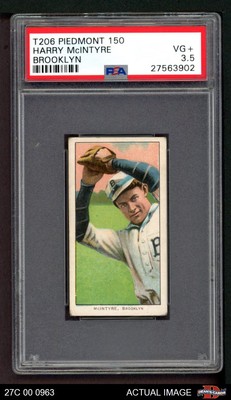 1909 T206 Harry McIntire BRK Superbas (Dodgers) VARIATION & UER PSA 3.5 ...