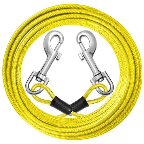 Dog Tie Out Cable: 15Ft Dog Leads for Yard Heavy Duty - Reflective ...