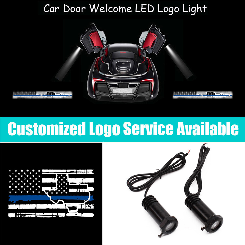 2x State of Texas American Flag Logo Car Door Welcome LED Light ...
