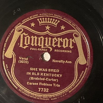 10" 78 RPM-Carson Robison Trio-They Cut Down the Old Pine Tree/She Was ...