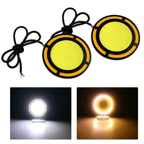 2x 73mm Round COB Car Parts Daytime Running Light LED Driving Lights ...