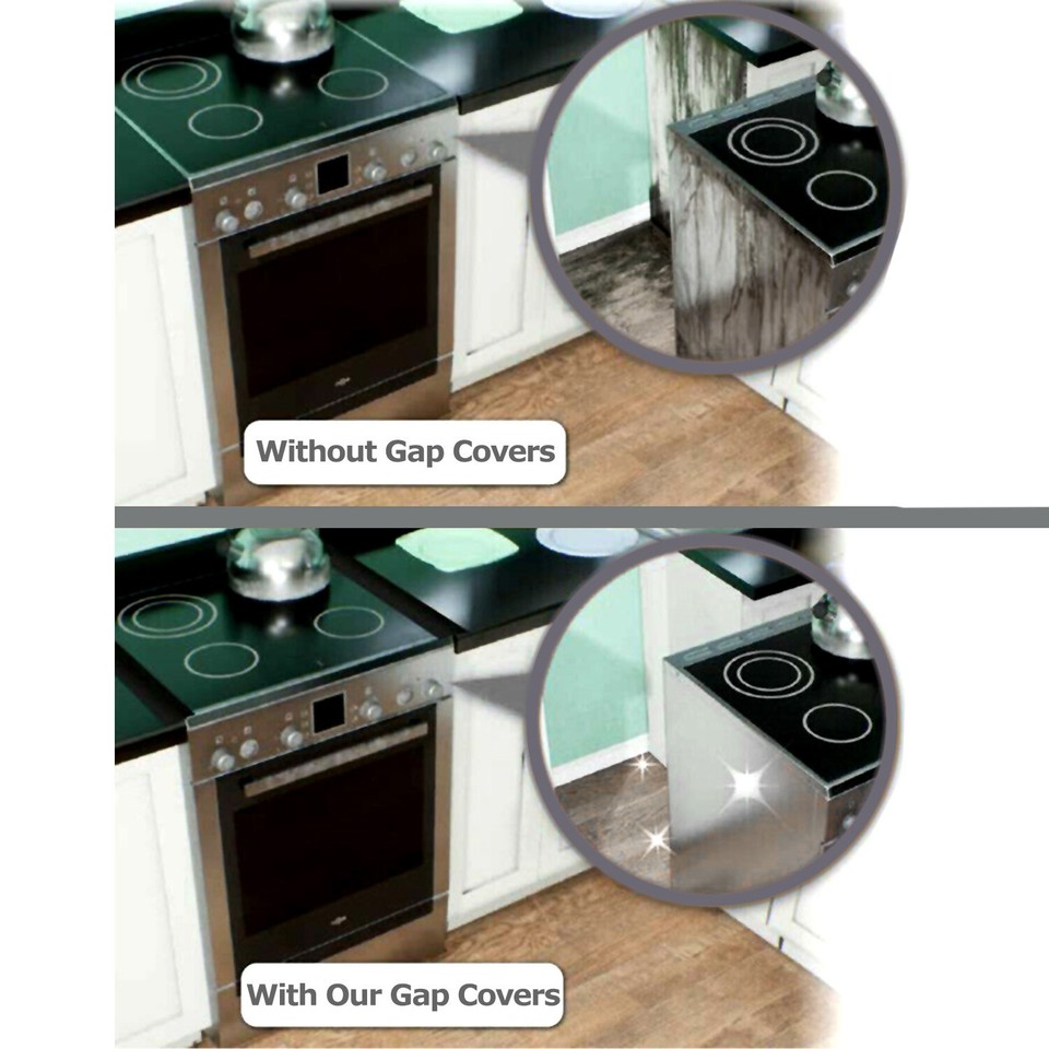 2pcs Kitchen Silicone Counter Stove Gap Cover Oven Guard Spill Seal ...