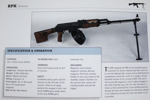 RPK Machine Gun Picture Out of Print Spec Sheet Article Decor Display ...