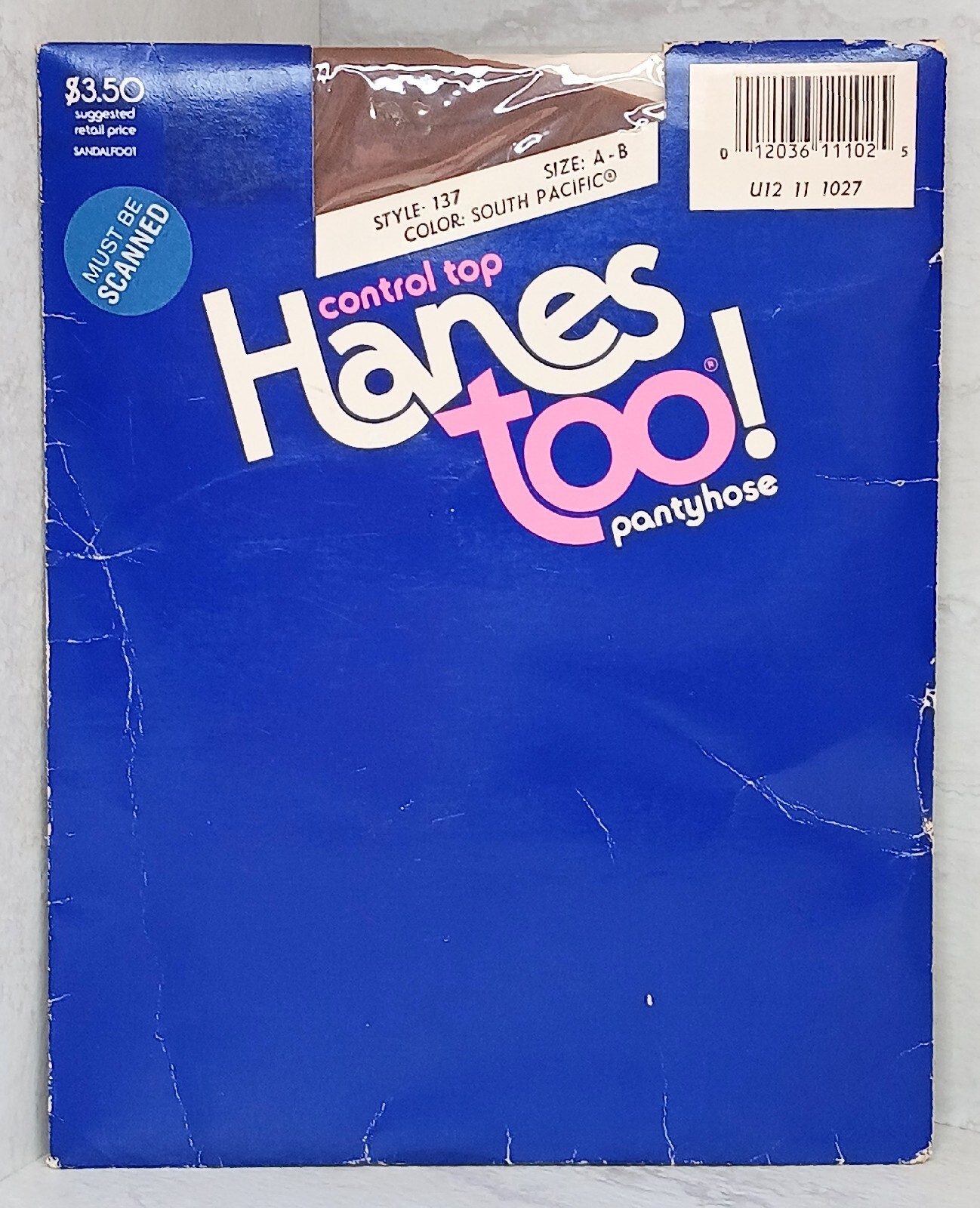 VTG 1988 Hanes Too! Control Top Pantyhose Sandalfoot South Pacific Size ...
