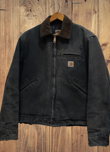 RARE Carhartt Detroit Jacket J001 SMALL Black Blanket Line Canvas Duck ...