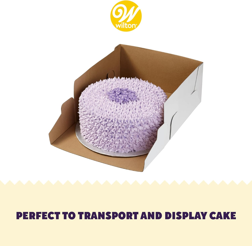 12-Inch Cake Boxes with Windows for 10-Inch Cakes, White, Sturdy ...