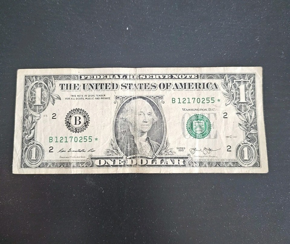 2013 $1 Dollar Bill Star Note B. UG X2 | eBay
