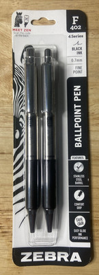 Zebra Pen F-402 Ballpoint Stainless Steel Retractable Pen Fine Point ...