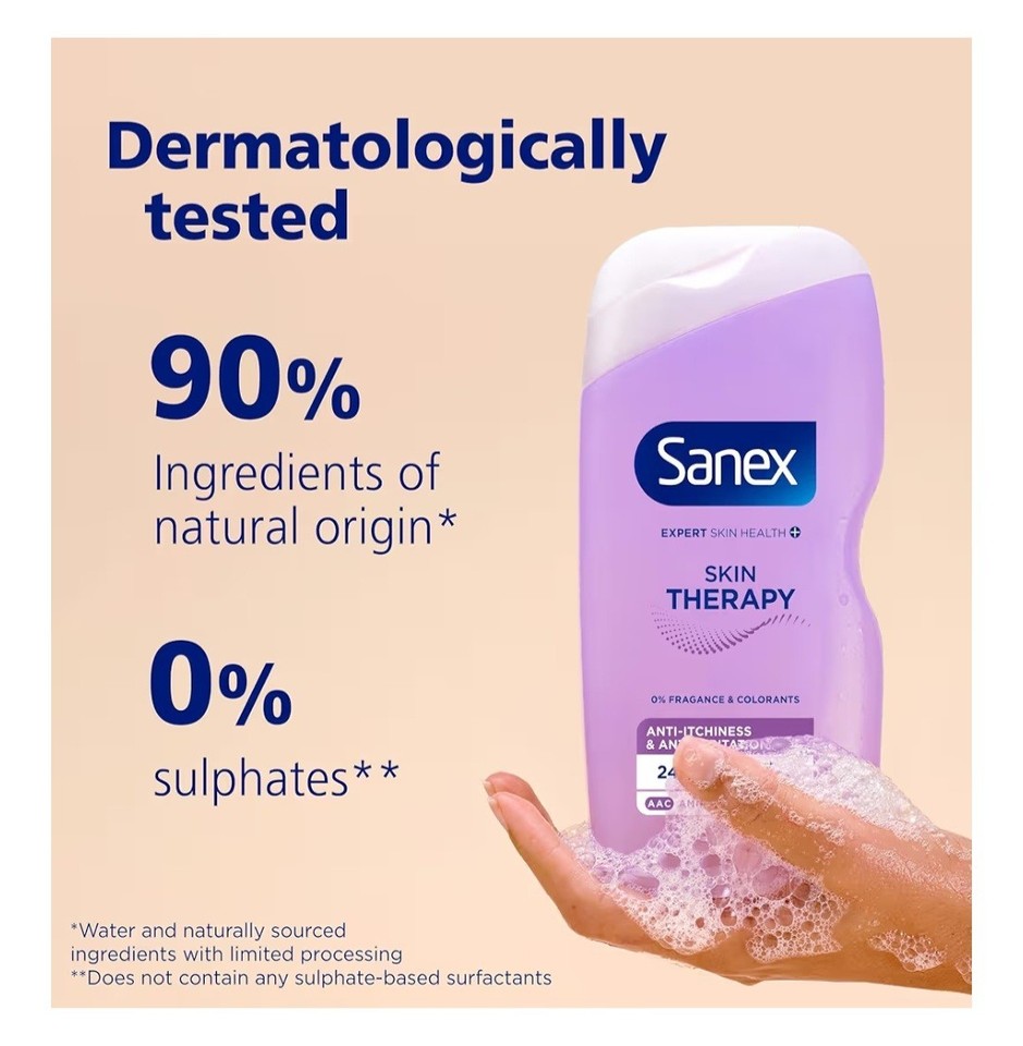 Sanex Skin Therapy Anti-Itch Anti-Irritation Shower Gel, 6x450ml ...