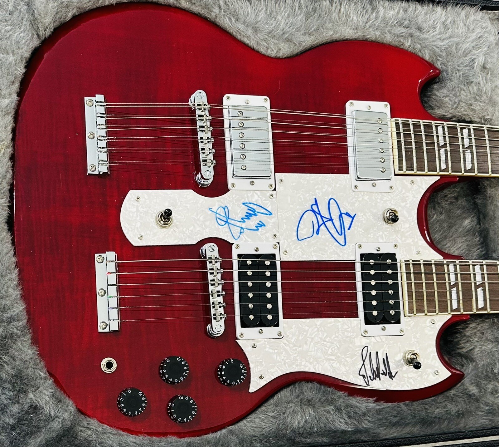 Led Zeppelin Autographed Guitar Jones Plant Jimmy Page Signed Guitar ...