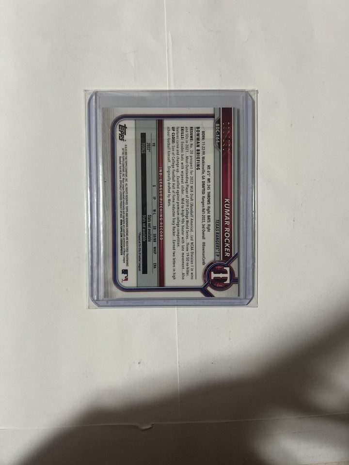 2022 Bowman Draft BDC-164 Kumar Rocker Blue Chrome Refractor /150 ...