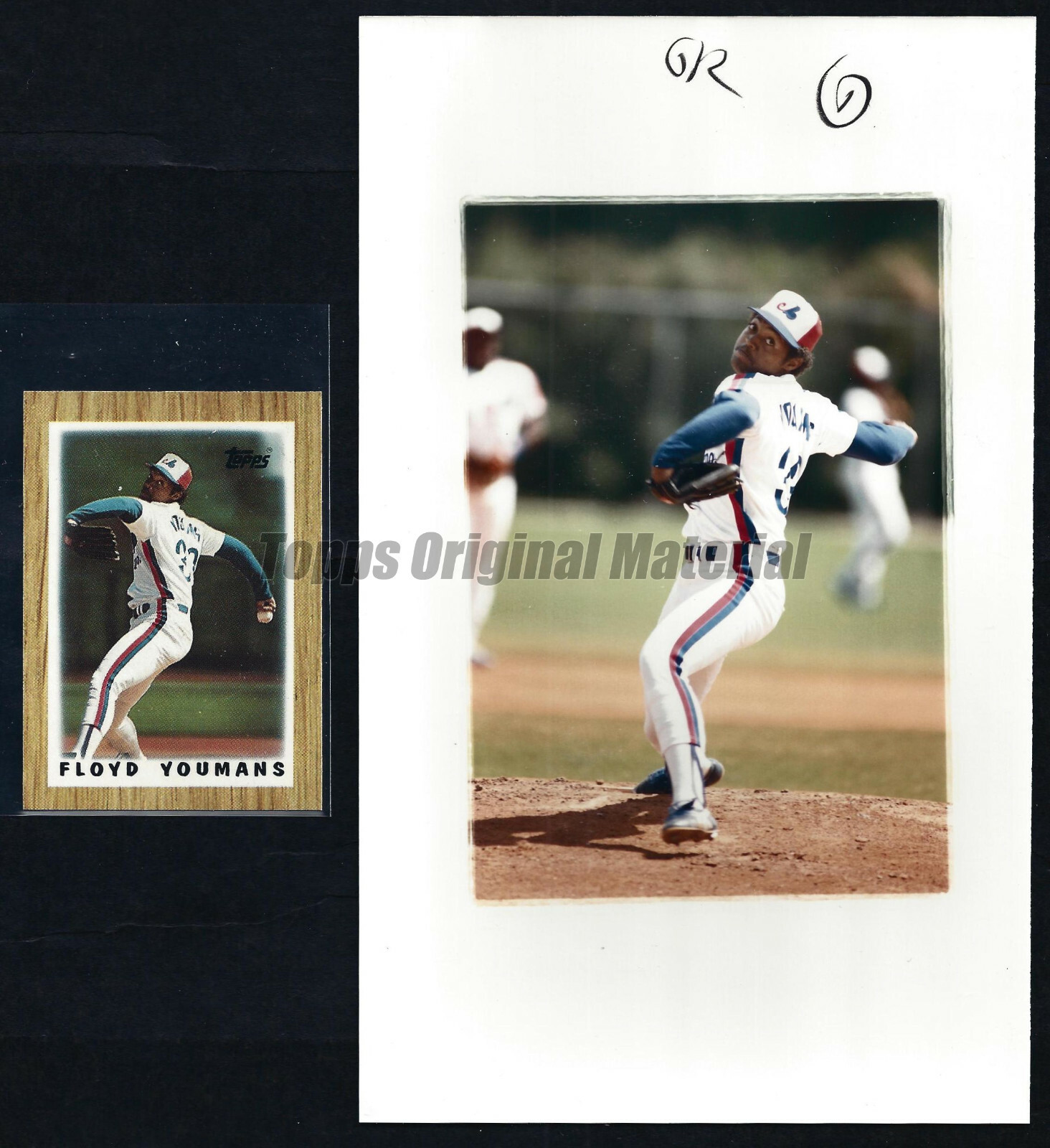 Floyd Youmans Expos 1987 Topps Mini Original Extra Photos 5x8 Vault ...