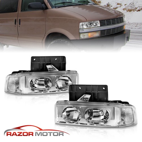 1995-2005 For Chevy Astro/Safari Crystal Clear Headlights Lamps W/Bulbs ...