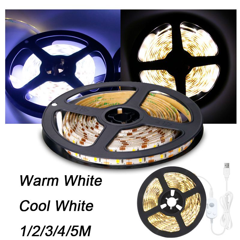PIR Motion 1-5M Sensor LED Strip Lights USB Powered Closet White- Room ...
