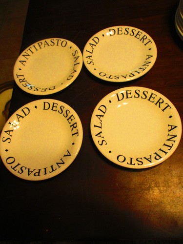 4 Quadrifoglio White Black Lettering ANTIPASTO SALAD DRESSING 8'' SALAD ...