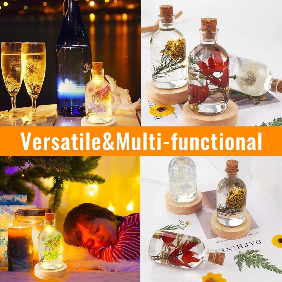 2pcs LED Cool White Luminous Base Night Light Crystals Ball Display ...