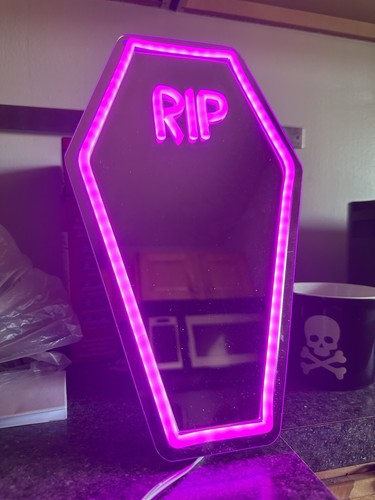 Coffin Shaped Led Neon Light USB Powered Mirror Neon Sign | eBay
