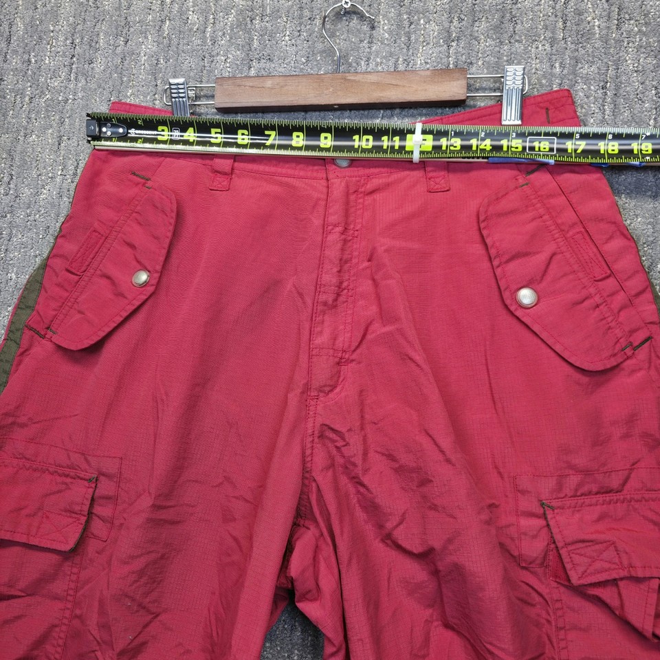 VTG Nesi AG Y2K Mens Large Red Nylon Cargo Pants Baggy Parachute Ski Gorpcore | eBay