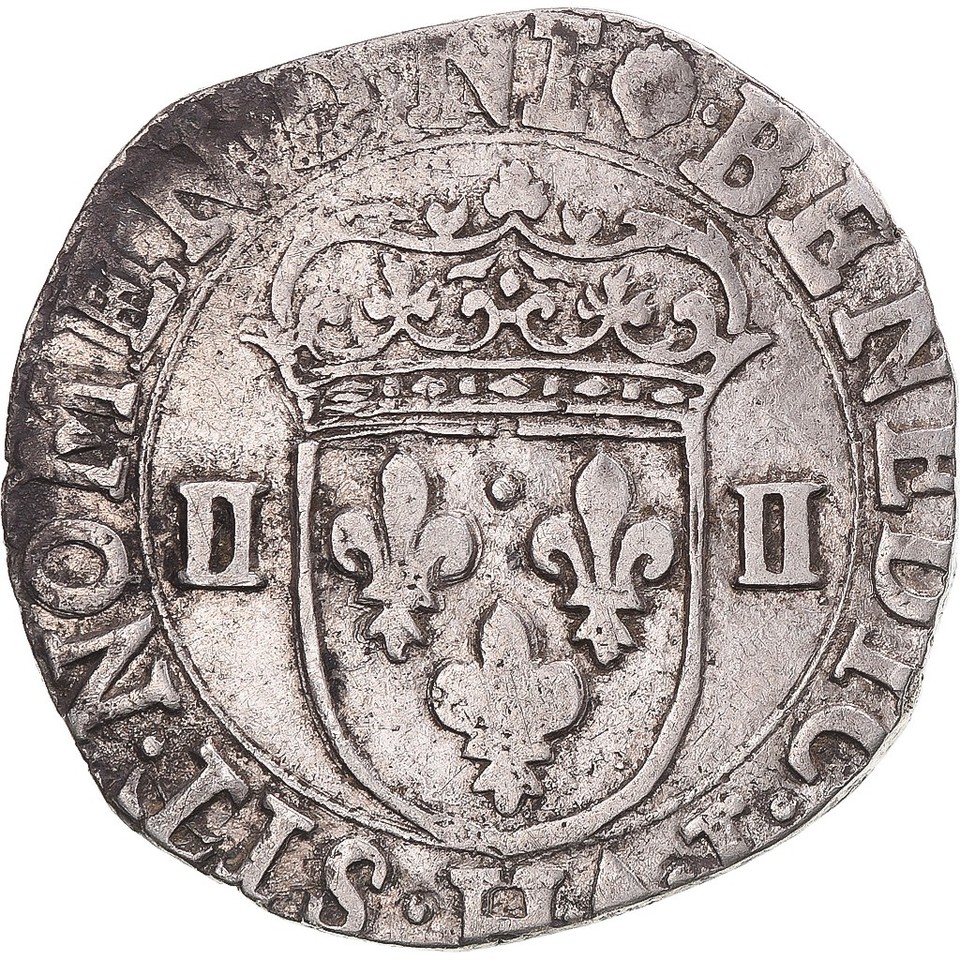 [#343444] Coin, France, Henri IV, 1/4 Ecu, 1606, La Rochelle, EF, Sil ...