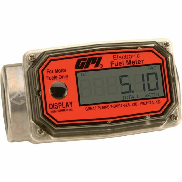 GPI Aluminum In-Line Turbine Fuel Meter Flowmeter with Digital LCD ...