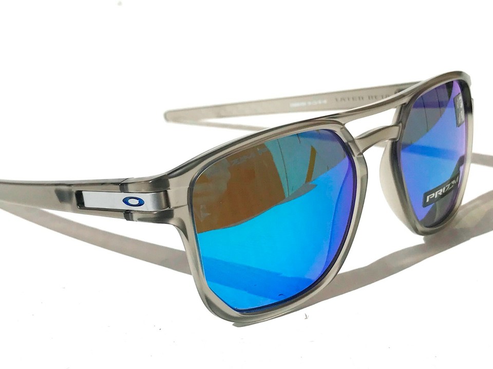 NEW Oakley LATCH BETA Gray PRIZM POLARIZED Blue Sapphire Lens Sunglass ...