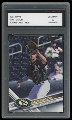 MATT OLSON 2017 TOPPS BASEBALL 1ST GRADED 10 MLB ROOKIE CARD RC ATLANTA ...