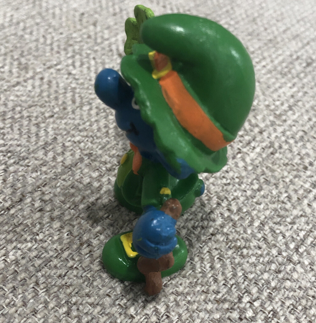Smurfs Irish Leprechaun Good Luck Smurf Figure St Patrick 4 Leaf Clover ...