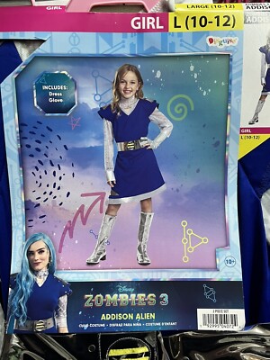 Girls Disney Zombies 3 Costume – Addison Alien Large 10-12 Halloween ...