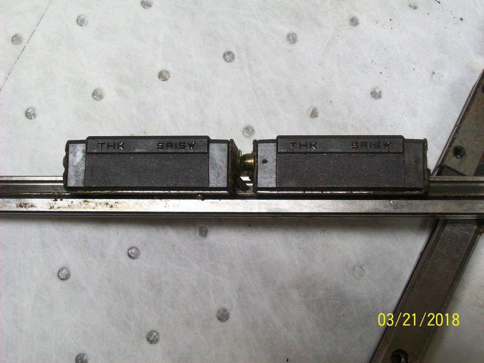 *SET* (2) THK 11" GUIDE RAILS w (4) THK SR15W LINEAR GUIDE BEARING ...