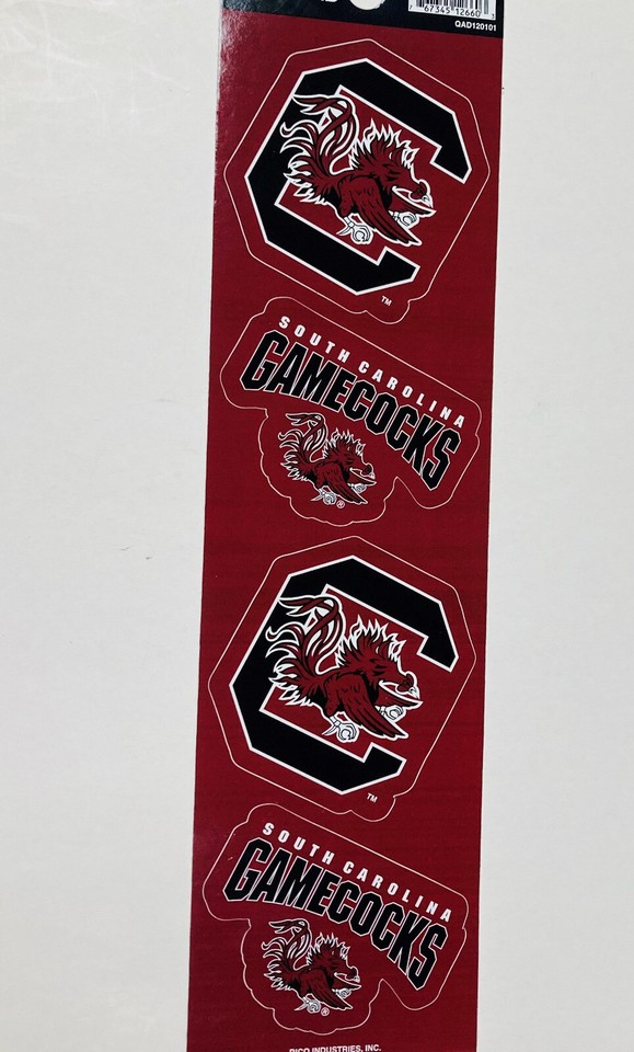 South Carolina Gamecocks Set of 4 Decals Stickers The Quad by Rico 2x2 ...