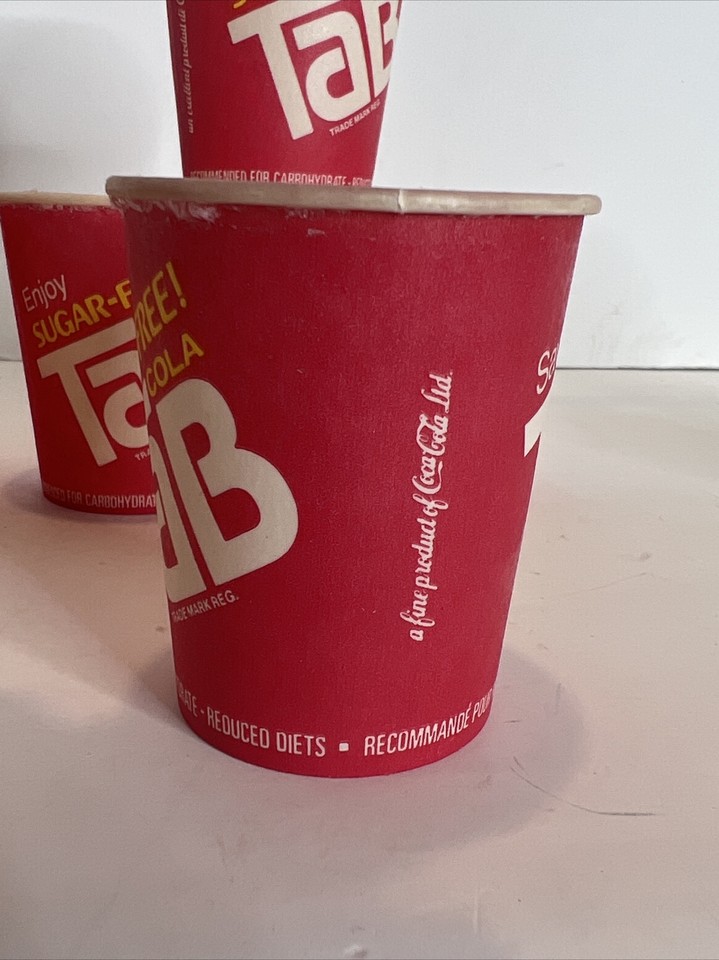 Tab Cola Wax Cup x5 Sample 4 oz Waxed Soda Cups Coca Cola Co Vintage ...