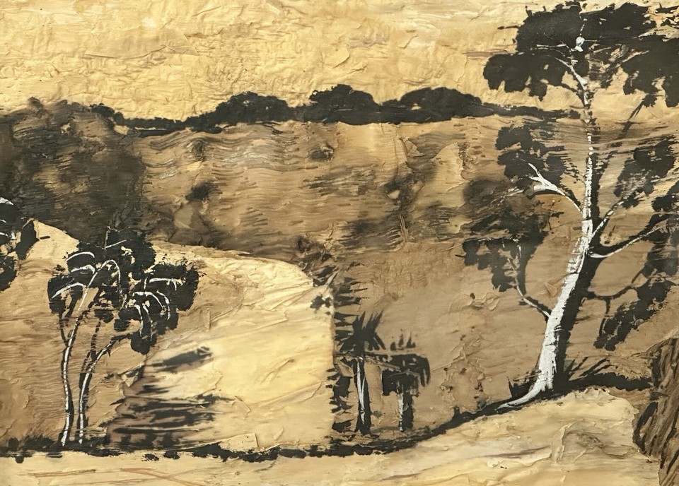 Vintage c1960s Australian Handmade Aboriginal Tree Bark Mixed Media ...