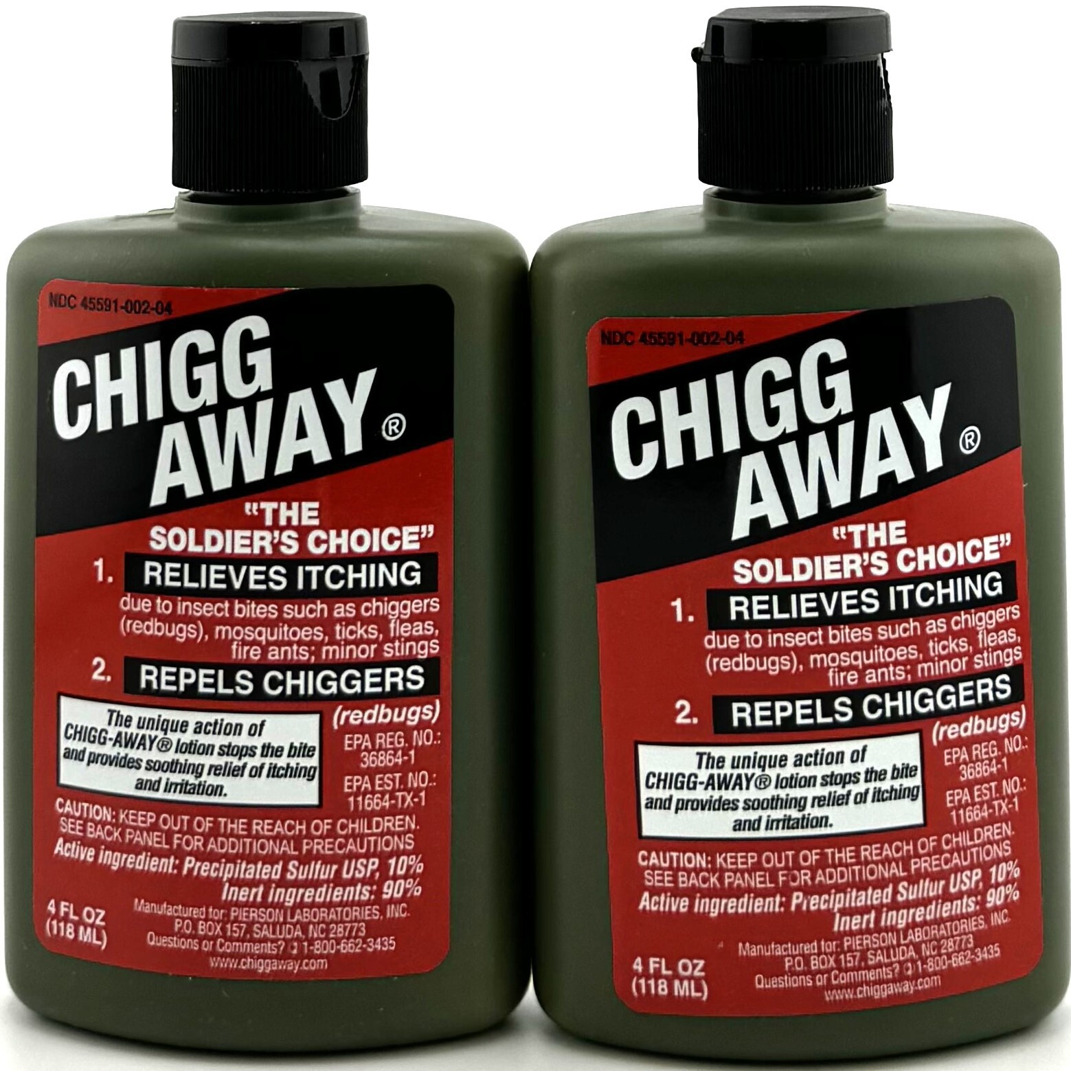 2 CHIGG-AWAY LOTION 4OZ THE SOLDIER'S CHOICE CHIGGERS, MOSQUITOES ...