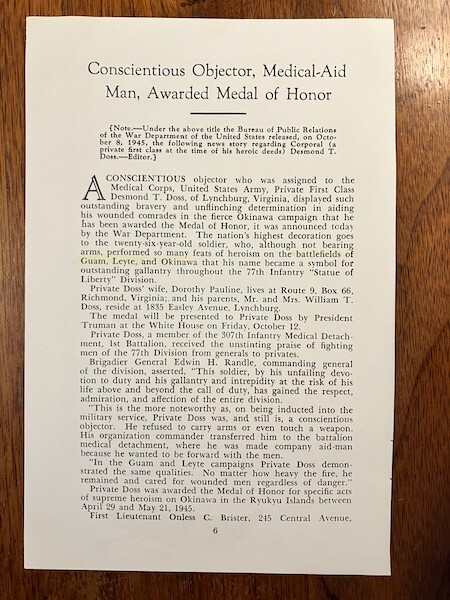 EXCEPTIONAL VINTAGE MINT BOOK PHOTO SIGNED BY WW II MEDAL OF HONOR ...