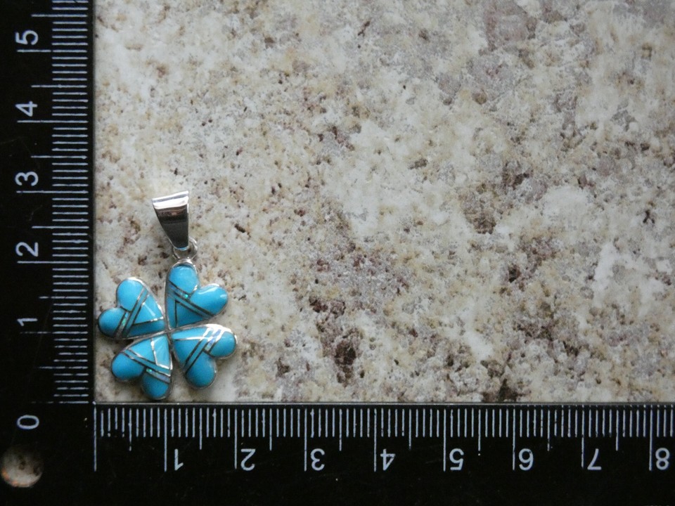 Love & Luck Four Leaf Clover Sterling Silver Turquoise Opal Pendant ...