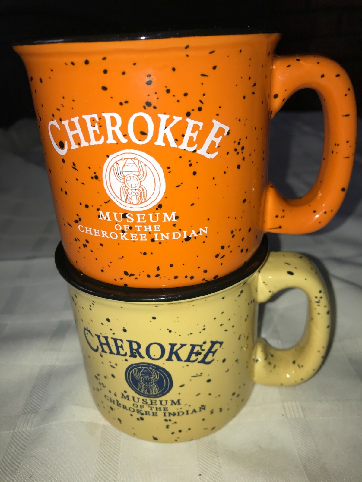 MUSEUM of the CHEROKEE INDIAN 12oz Coffee Mug/Cup ORANGE&YELLOW Native ...