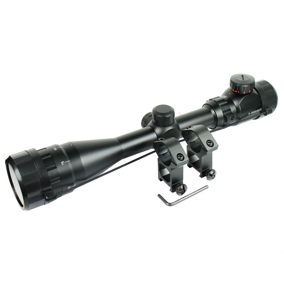 3-9x40 AOEG Hunting Rifle Scope Red Green Dual illuminated Optical Gun ...