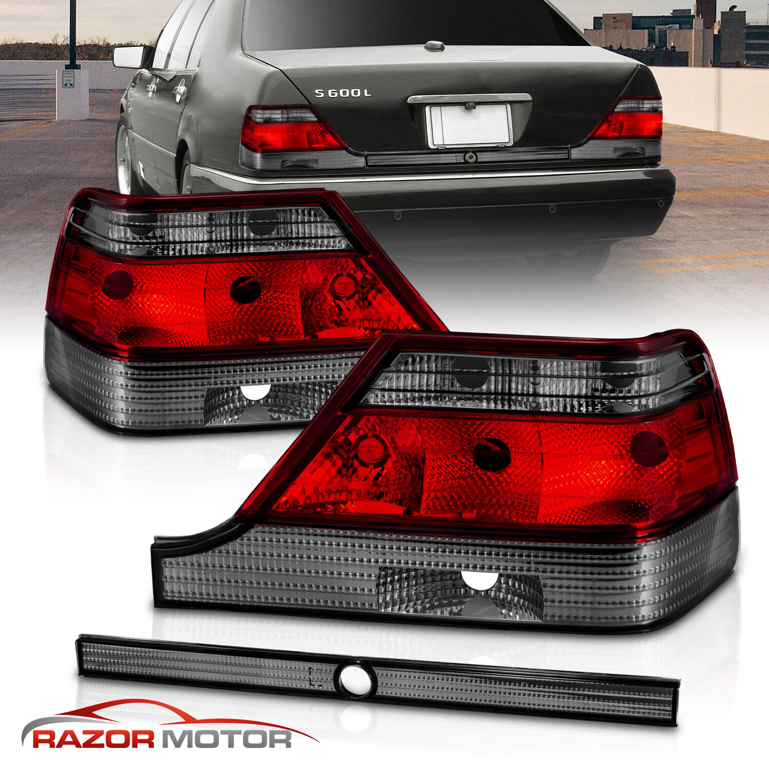 1995-1999 For Mercedes-Benz W140 S-Class Red Smoke Tail Lights Pair | eBay
