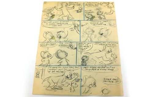 Original Production Tom, Jerry and Tuffy 8 Panel Comic Art Drawing For ...