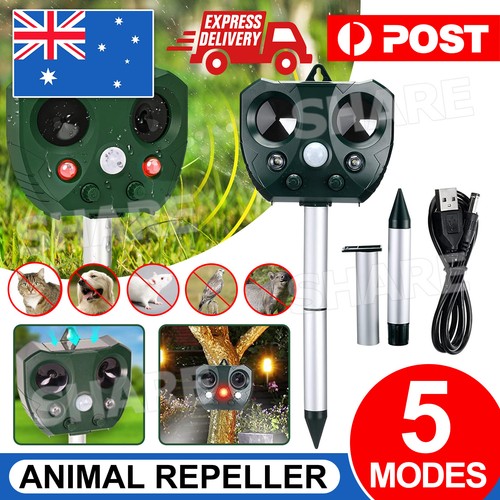 Solar Animal & Pets Repeller Motion Sensor Bird Rat Possum Repellent ...