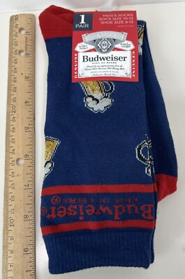 Budweiser - Fun Crew Socks Beer Gift for Men - Sock Size 10 - 13 | eBay