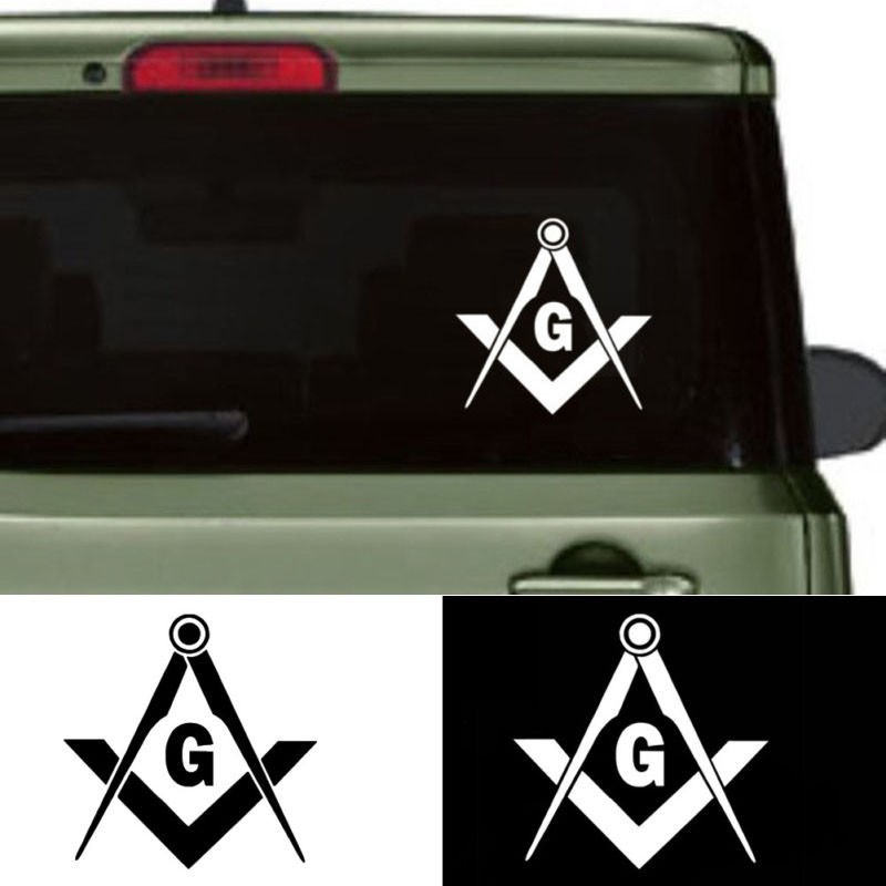 Car Sticker Window Compass Emblem Laptop Masonic PET Square Truck Wall ...