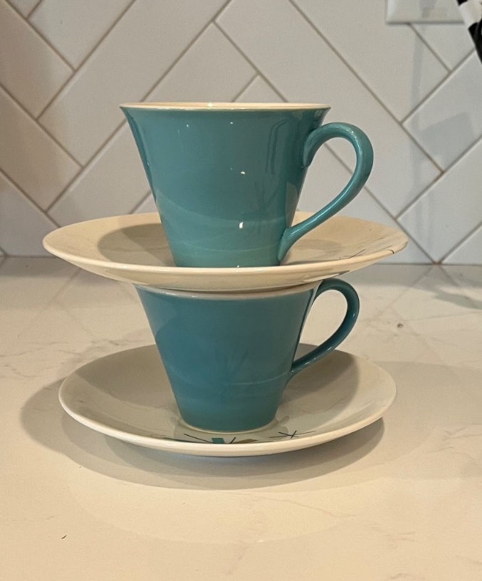 Vintage Atomic Salem North Star Set of 2 Mid Century Cups & Saucers | eBay