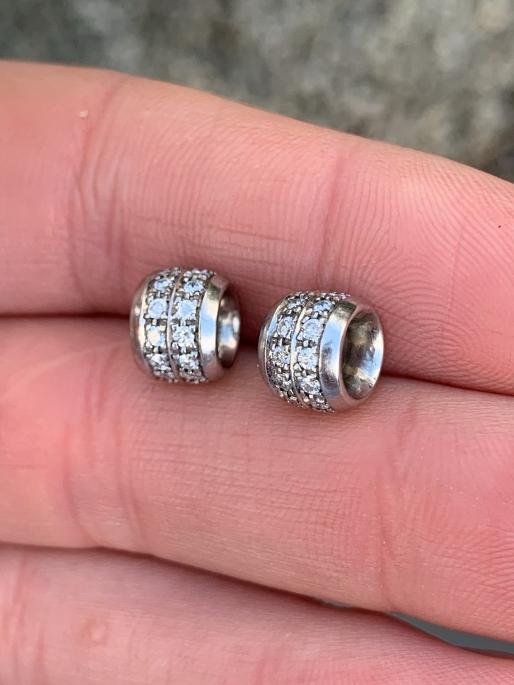 Platinum Diamond encrusted Exceptional Charm Pendants X2 6 Grams | eBay
