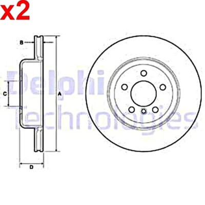 2X DELPHI Bremsscheibe Für BMW Gt 34206797607 | eBay