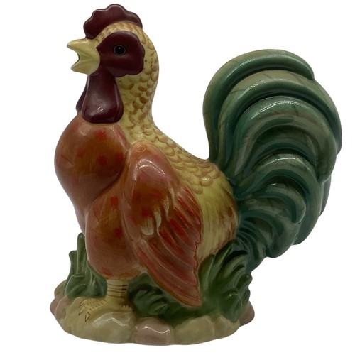 Vintage Ceramic Rooster Animal Shaped Figurine Coin Bank Home Decor ...