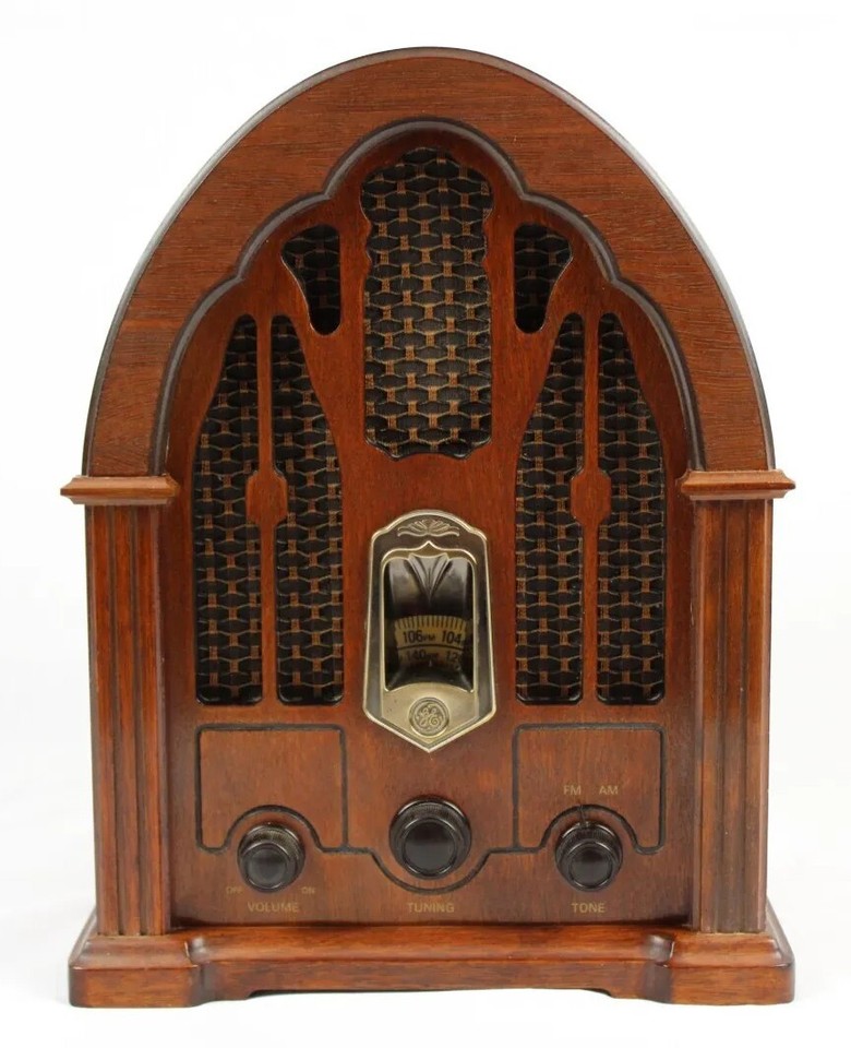 Vintage 7-4100JA General Electric Wood Cathedral 1932 Replica AM/FM ...