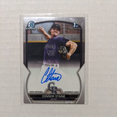 CONNOR STAINE 2023 BOWMAN CHROME 1ST BASEBALL AUTOGRAPH BASE AUTO Q1547 ...